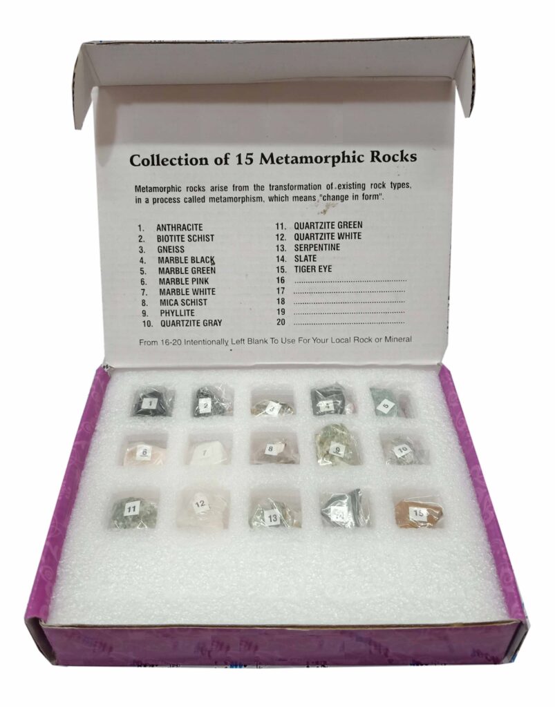 Collection of 15 Metamorphic Rocks - MEDILAB
